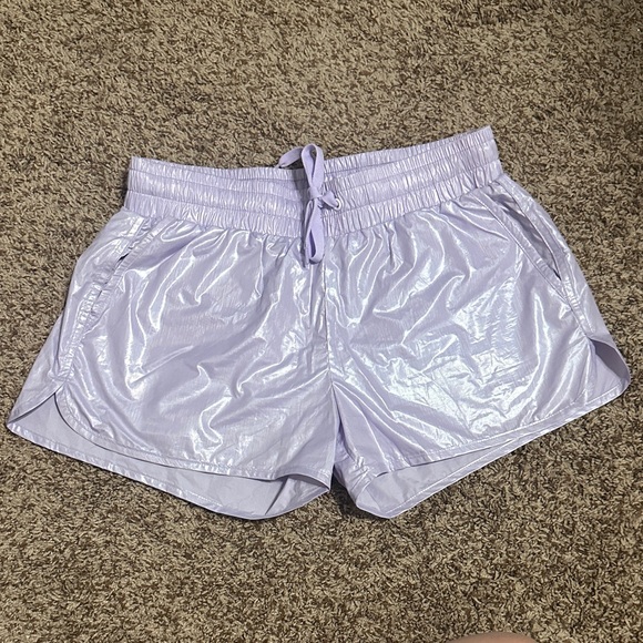 ZYIA | Shorts | Zyia Shimmering Lilac Bomber Shorts | Poshmark